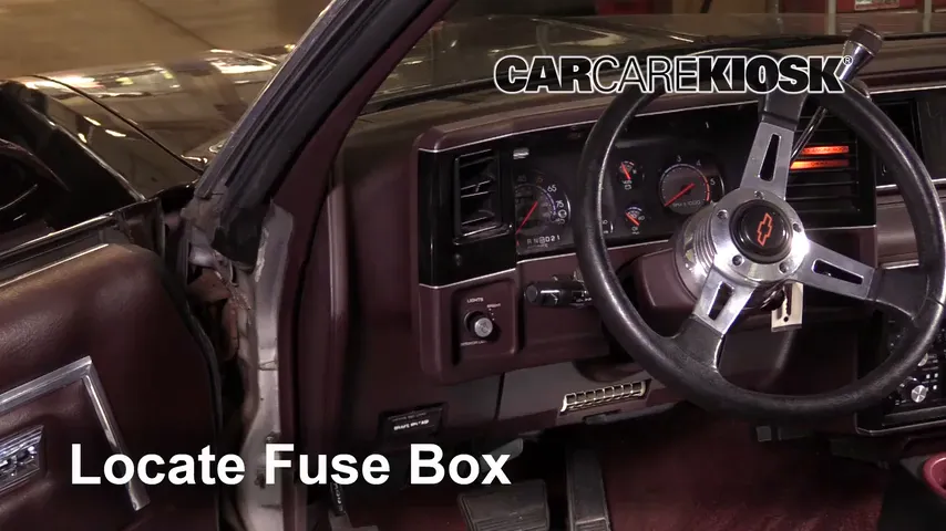 Interior Fuse Box Location: 1987 Chevrolet El Camino 5.0L V8