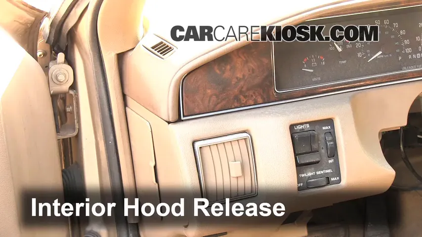 How To Open Hood: 1995 Cadillac Fleetwood Brougham 5.7L V8
