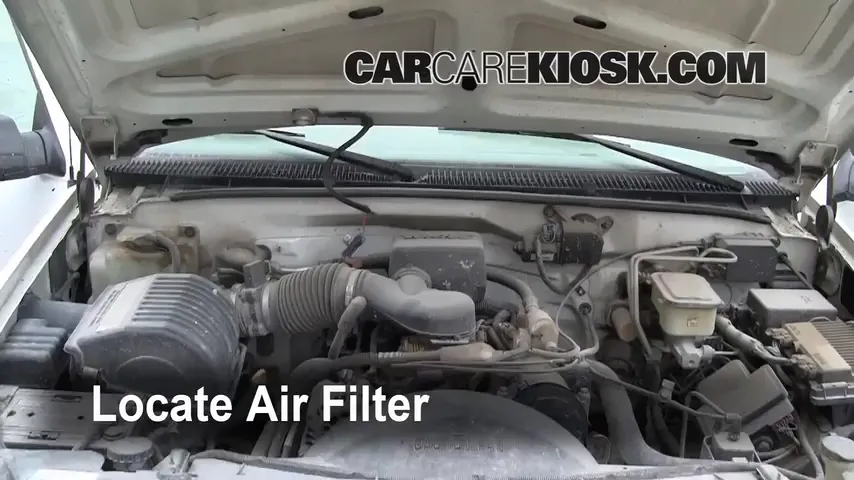 How to Change Engine Air Filter: 2000 GMC C3500 Sierra SL 7.4L V8 ...
