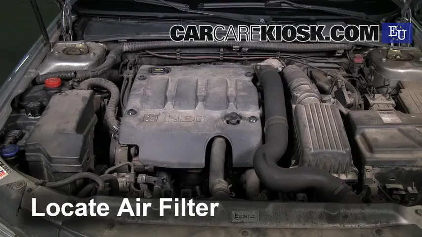 How to Change Engine Air Filter: 2000 Peugeot 406 LX HDi 2.0L 4 Cyl ...
