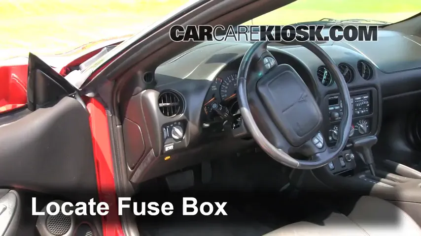 Interior Fuse Box Location: 2001 Pontiac Firebird 3.8L V6 Convertible