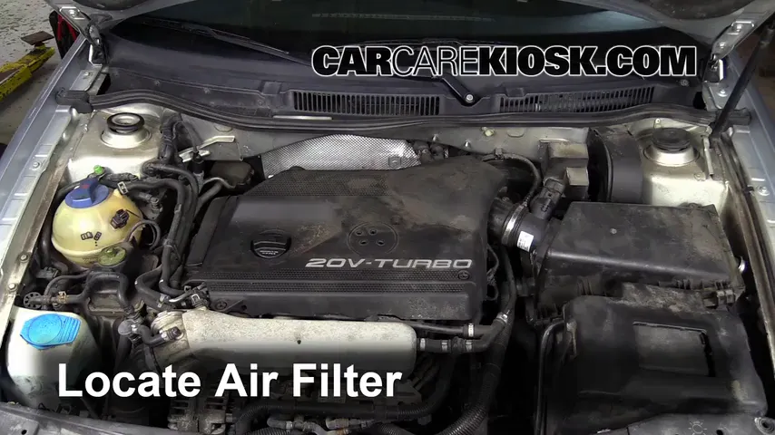 How to Change Engine Air Filter: 2001 Volkswagen Golf GTI GLS 1.8L 4 ...