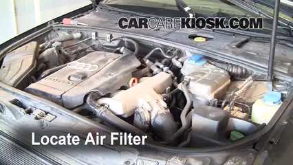 How to Change Engine Air Filter: 2002 Audi A4 Quattro 1.8L 4 Cyl. Turbo