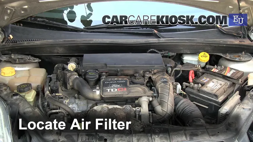 How to Change Engine Air Filter: 2003 Ford Fiesta TDCi 1.4L 4 Cyl ...