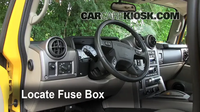Interior Fuse Box Location: 2003 Hummer H2 6.0L V8