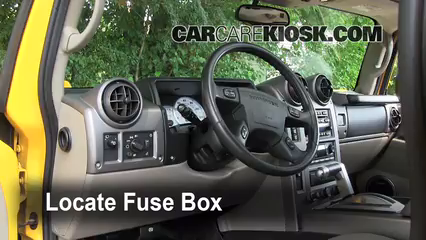 Interior Fuse Box Location: 2003 Hummer H2 6.0L V8