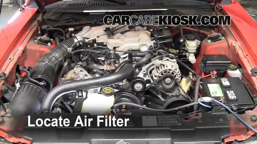 How to Change Engine Air Filter: 2004 Ford Mustang 3.9L V6 Coupe