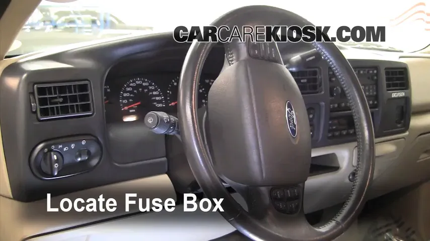 Interior Fuse Box Location: 2005 Ford Excursion Limited 6.8L V10