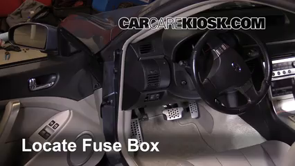 Interior Fuse Box Location: 2005 Infiniti G35 3.5L V6 Coupe (2 Door)