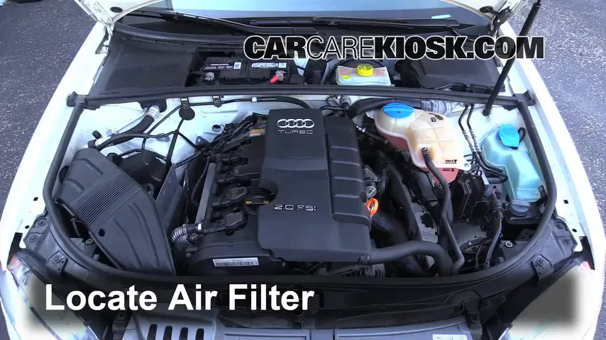 How to Change Engine Air Filter: 2006 Audi A4 Quattro 2.0L 4 Cyl. Turbo