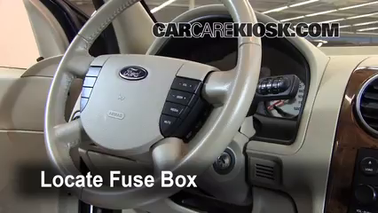 Interior Fuse Box Location: 2007 Ford Freestyle Limited 3.0L V6