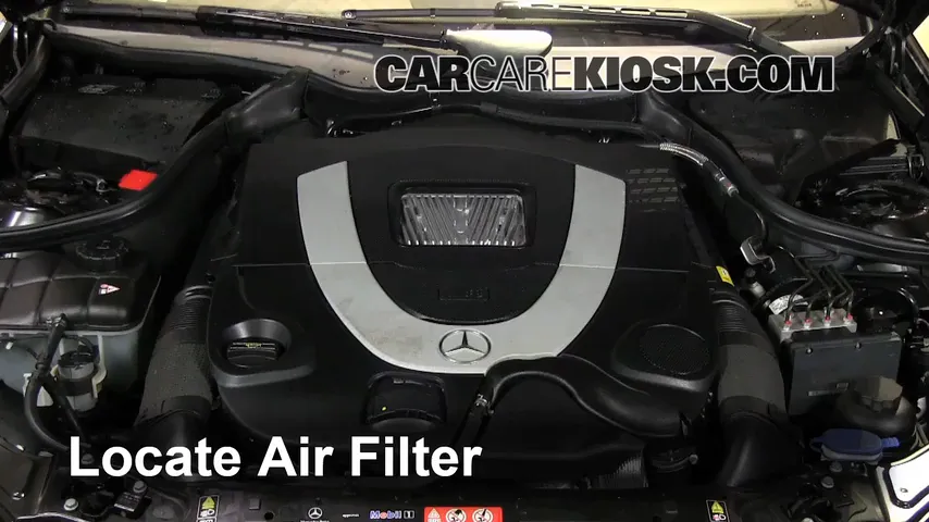How to Change Engine Air Filter: 2007 Mercedes-Benz CLK550 5.5L V8 ...