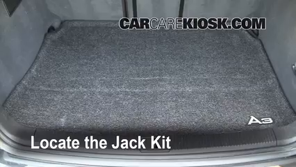 Replace Flat Tire with Spare Tire: 2008 Audi A3 Quattro 3.2L V6