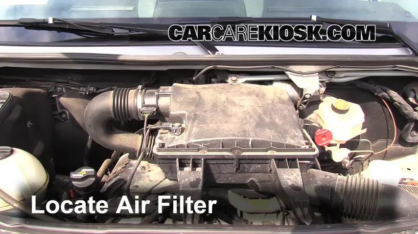 How to Change Engine Air Filter: 2008 Dodge Sprinter 2500 3.0L V6 Turbo ...