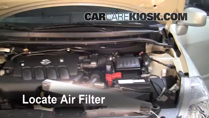 How to Change Engine Air Filter: 2008 Nissan Versa S 1.8L 4 Cyl. Sedan