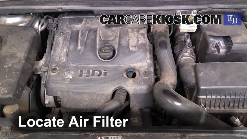 How to Change Engine Air Filter: 2008 Peugeot 307 XT HDi 2.0L 4 Cyl ...