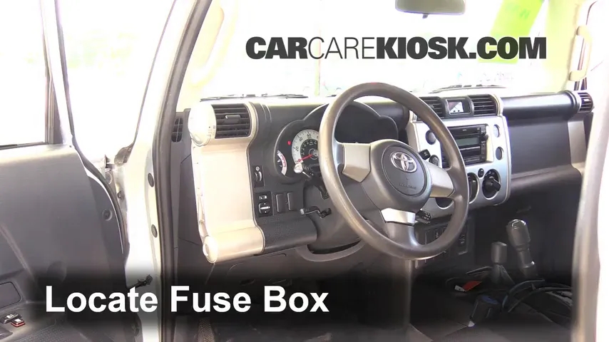 Interior Fuse Box Location: 2008 Toyota FJ Cruiser 4.0L V6