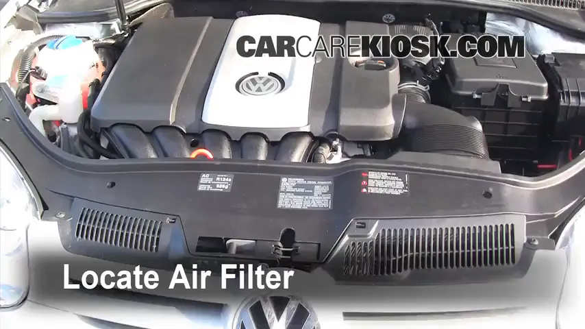 How to Change Engine Air Filter: 2008 Volkswagen Rabbit S 2.5L 5 Cyl ...