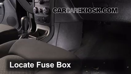 Interior Fuse Box Location: 2009 Chevrolet HHR LS 2.2L 4 Cyl. FlexFuel