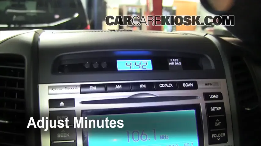 How to Set the Clock / Change Time on a 2009 Hyundai Santa Fe Limited 3 ...
