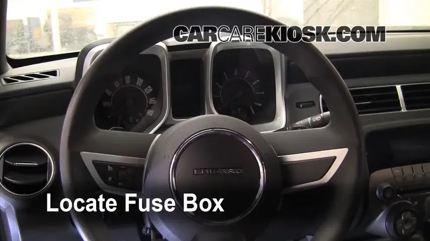 Interior Fuse Box Location: 2010 Chevrolet Camaro LT 3.6L V6