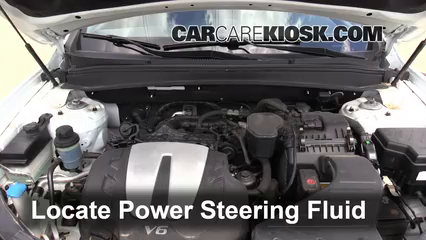 Check Power Steering Level: 2010 Hyundai Santa Fe SE 3.5L V6