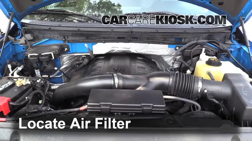 How to Change Engine Air Filter: 2011 Ford F-150 XLT 3.5L V6 Turbo Crew ...