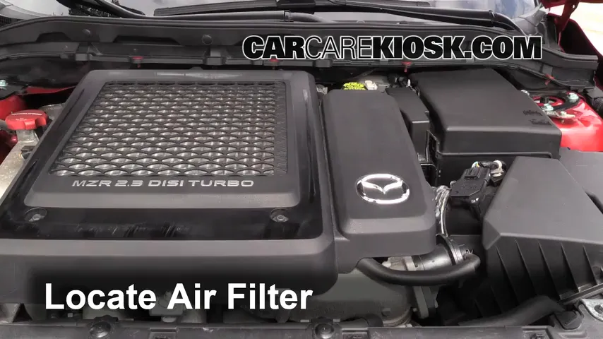 How to Change Engine Air Filter: 2011 Mazda 3 Mazdaspeed 2.3L 4 Cyl. Turbo