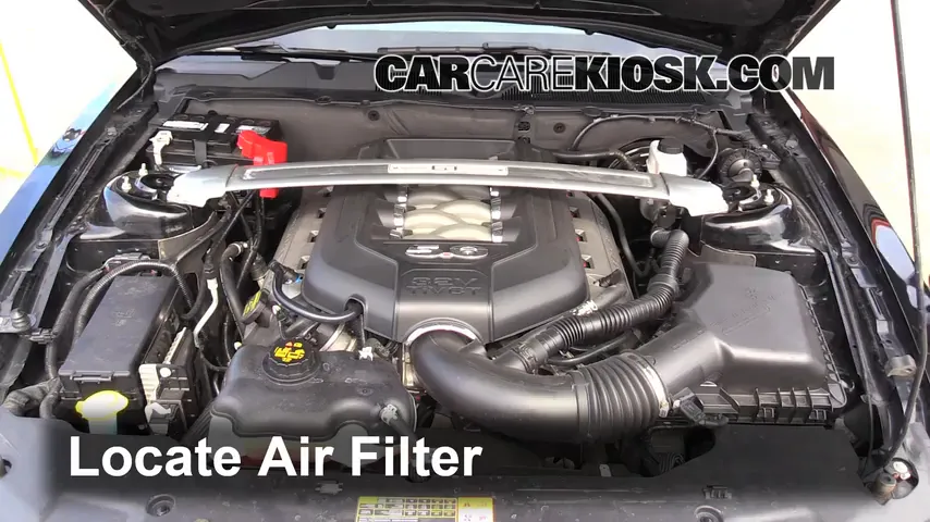 How to Change Engine Air Filter: 2013 Ford Mustang GT 5.0L V8 Coupe