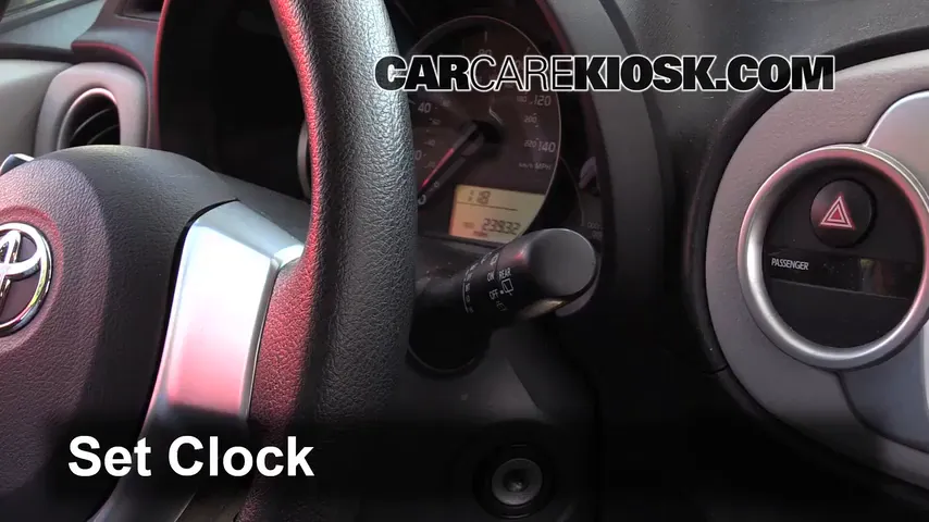 How to Set the Clock / Change Time on a 2012 Toyota Yaris L 1.5L 4 Cyl ...