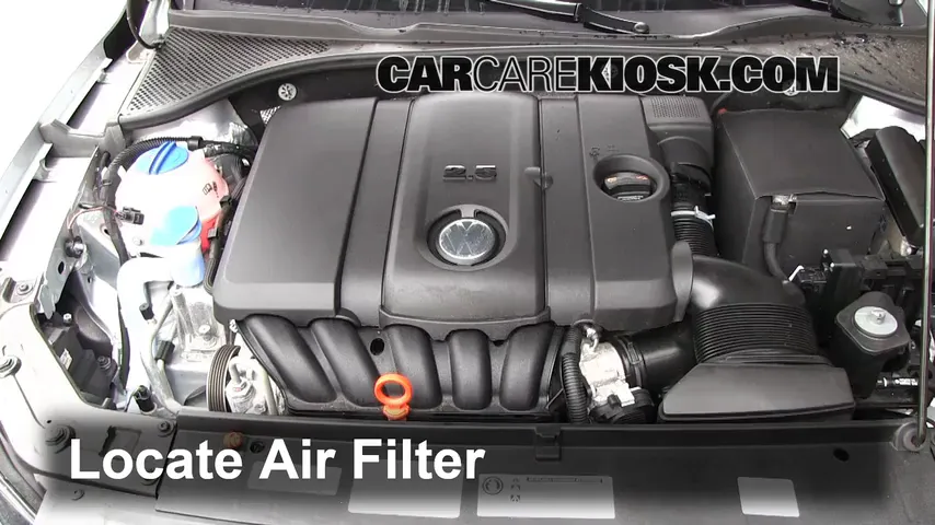 How to Change Engine Air Filter: 2012 Volkswagen Passat S 2.5L 5 Cyl ...