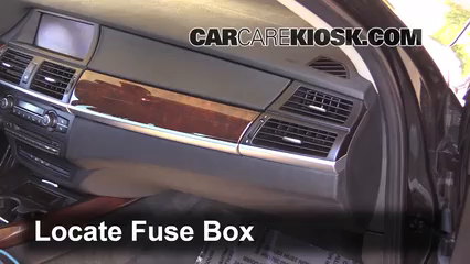 Interior Fuse Box Location: 2013 BMW X5 xDrive35i 3.0L 6 Cyl. Turbo