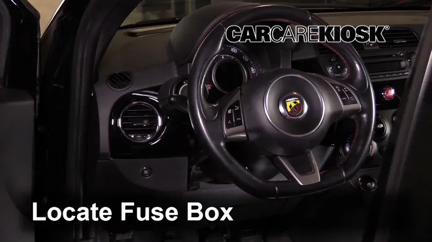 Interior Fuse Box Location: 2013 Fiat 500 c Pop 1.4L 4 Cyl.