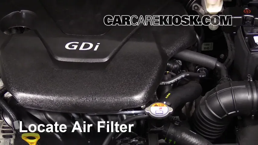 How to Change Engine Air Filter: 2013 Kia Rio LX 1.6L 4 Cyl. Sedan