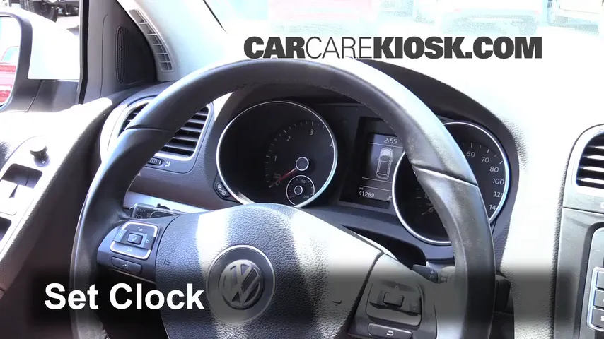 How to Set the Clock / Change Time on a 2013 Volkswagen Golf TDI 2.0L 4 ...