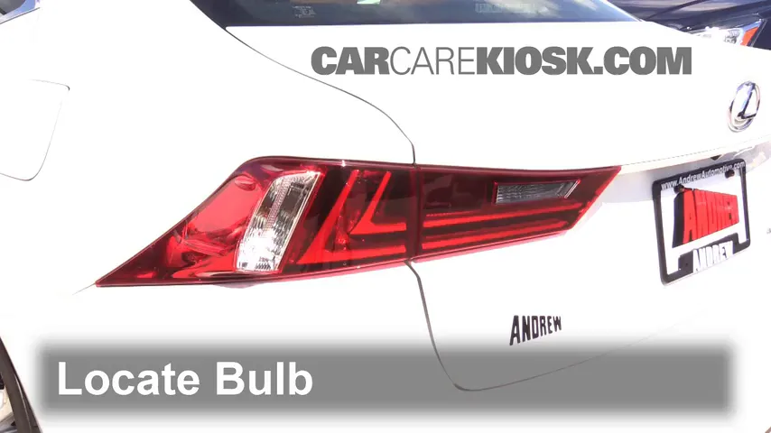 Reverse Light Replacement 2014 Lexus IS250 2.5L V6