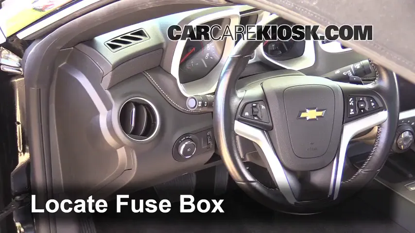 Interior Fuse Box Location: 2015 Chevrolet Camaro LT 3.6L V6 Convertible