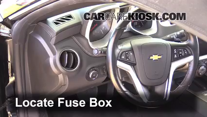 Interior Fuse Box Location: 2015 Chevrolet Camaro LT 3.6L V6 Convertible