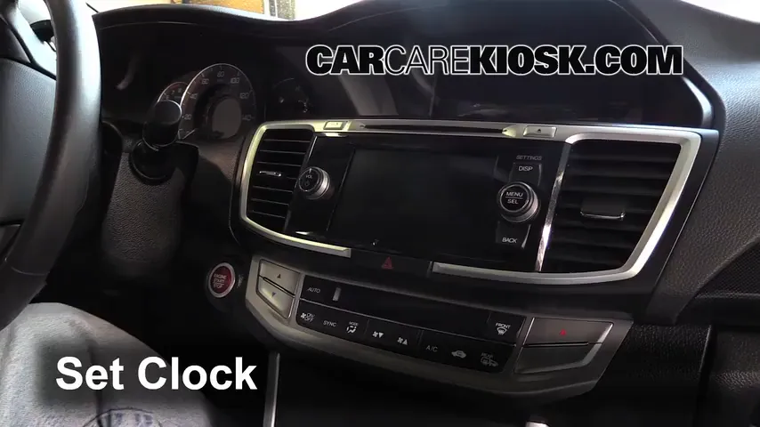 How to Set the Clock / Change Time on a 2015 Honda Accord EX-L 2.4L 4 ...