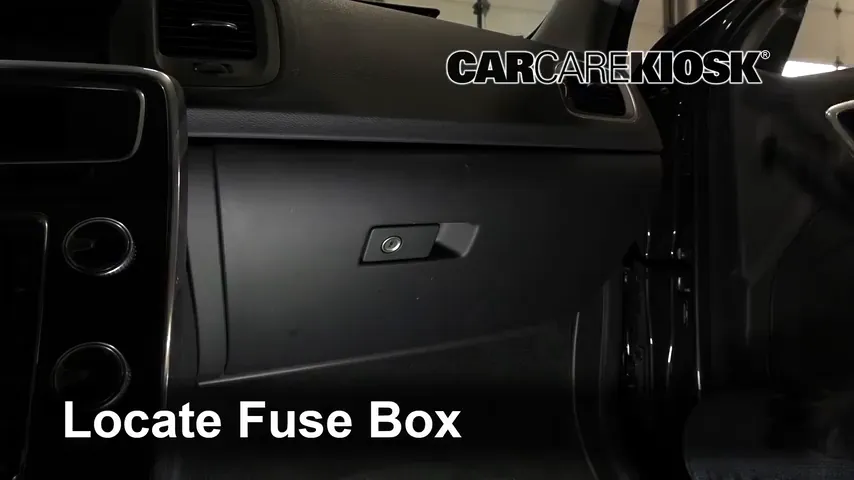 Interior Fuse Box Location: 2015 Volvo V60 T5 2.0L 4 Cyl. Turbo