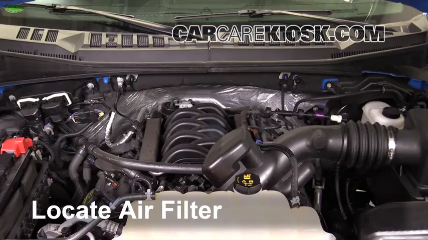 Cabin Air Filter Replacement: 2017 Ford F-150 XLT 5.0L V8 FlexFuel Crew ...