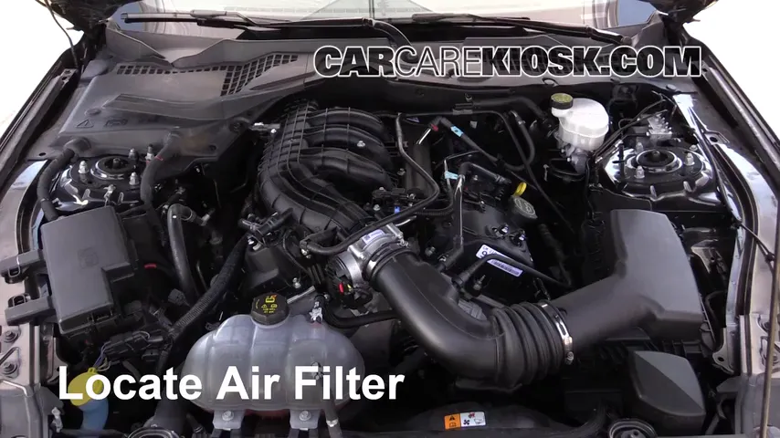 How to Change Engine Air Filter: 2016 Ford Mustang V6 3.7L V6 Coupe