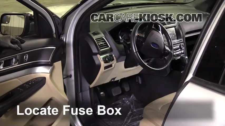 Interior Fuse Box Location: 2017 Ford Explorer XLT 3.5L V6