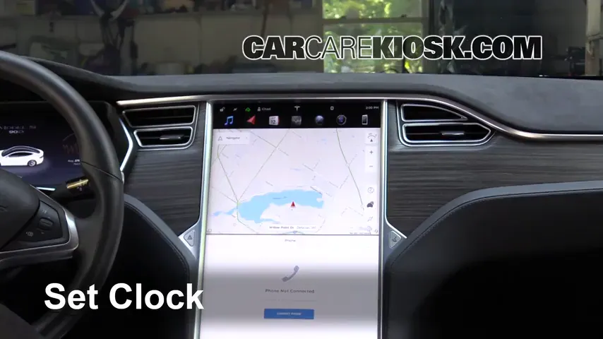How to Set the Clock / Change Time on a 2017 Tesla S 90D Electric