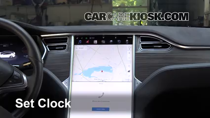 How to Set the Clock / Change Time on a 2017 Tesla S 90D Electric