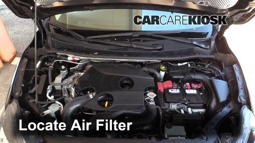How to Change Engine Air Filter: 2018 Nissan Sentra SR Turbo 1.6L 4 Cyl ...