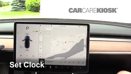 How to Set the Clock / Change Time on a 2018 Tesla 3 Electric